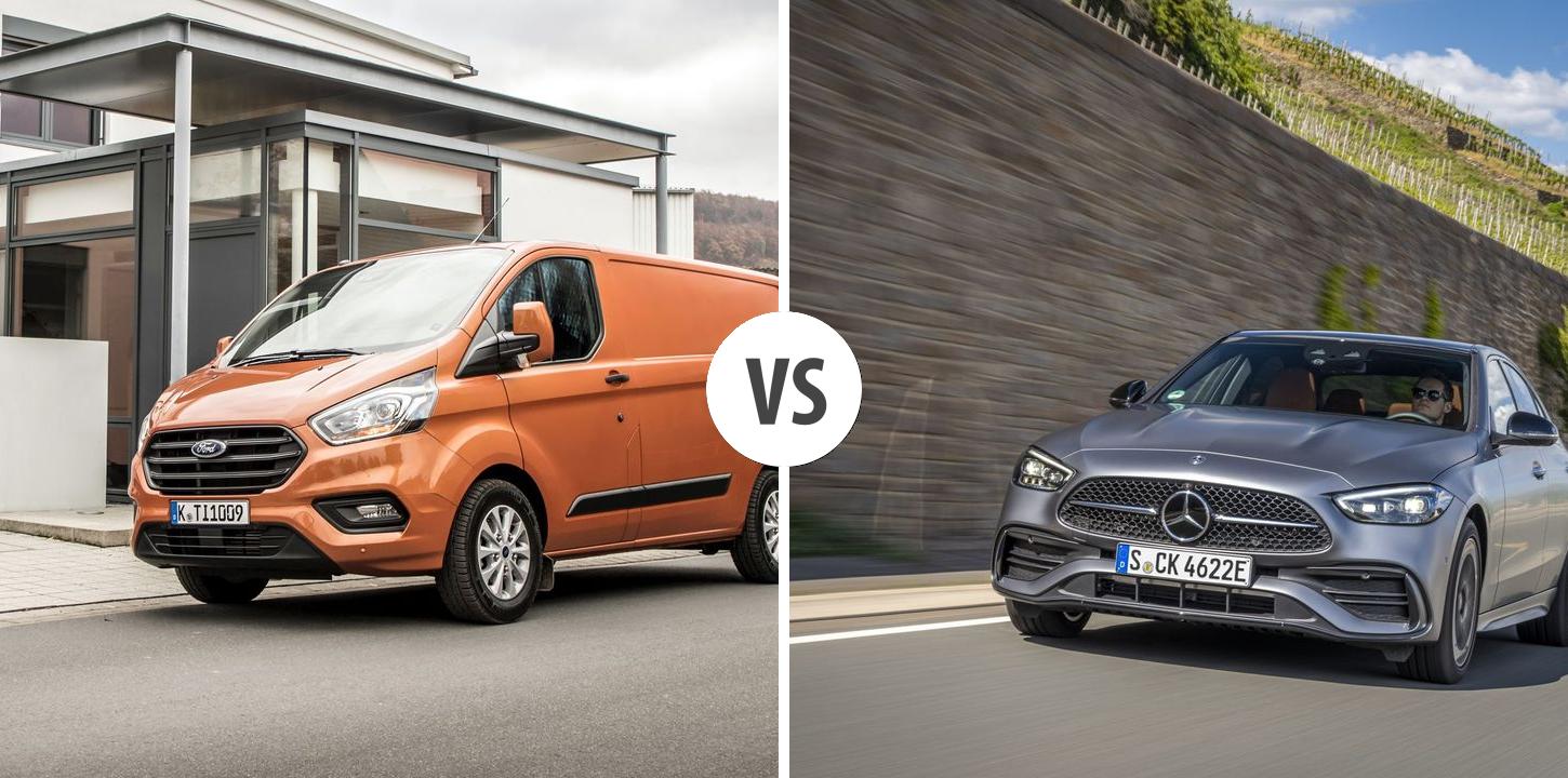 Ford Transit Custom Transporter VS Mercedes C-Klasse Limousine ...