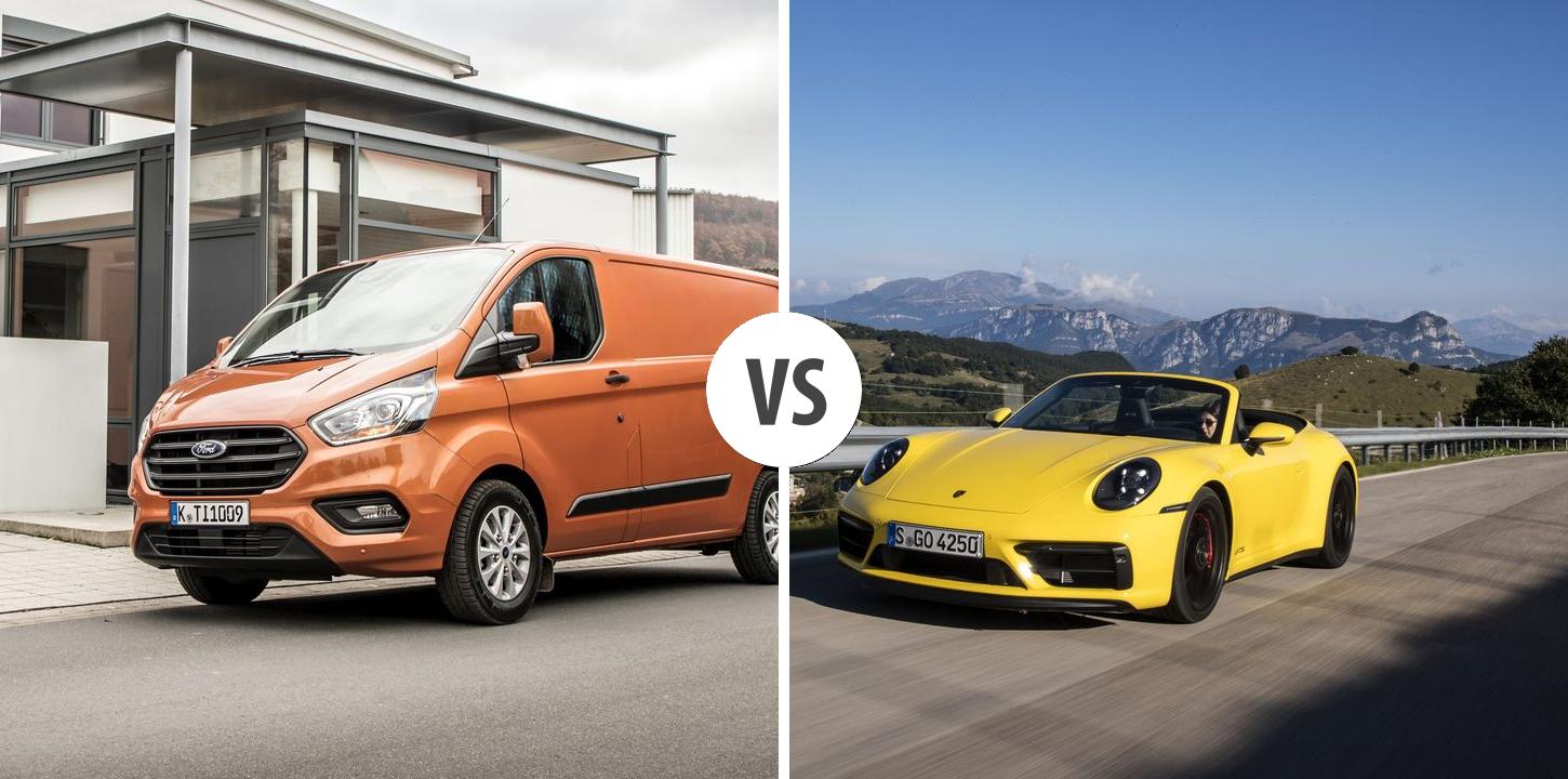 Ford Transit Custom Transporter VS Porsche 911 Cabriolet – Vergleiche ...