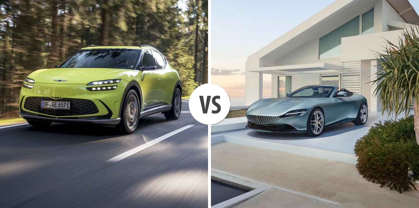 Genesis Electrified GV60 VS Ferrari Roma Cabrio Autovergleich | AUTOGOTT.DE
