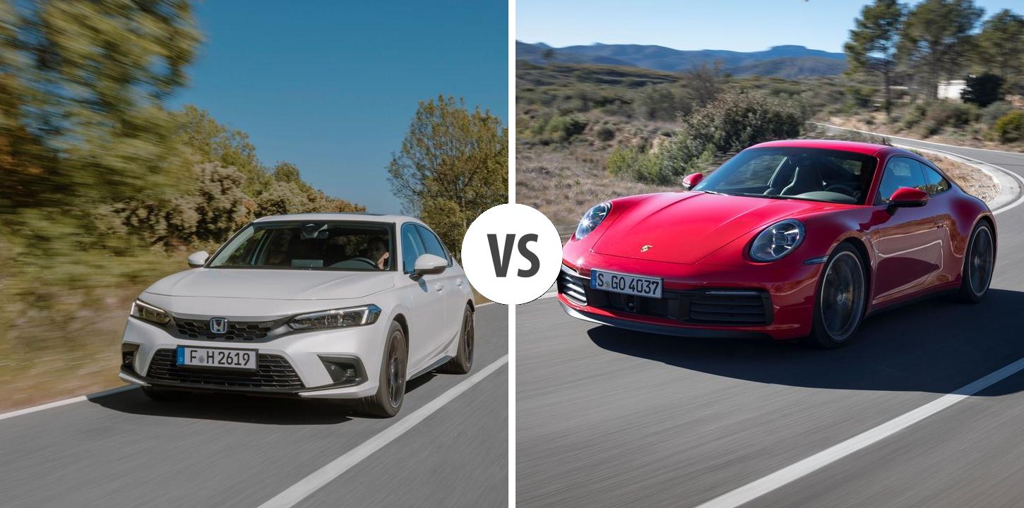 Honda Civic VS Porsche 911 Coupé – Vergleiche Preise, Leistung ...