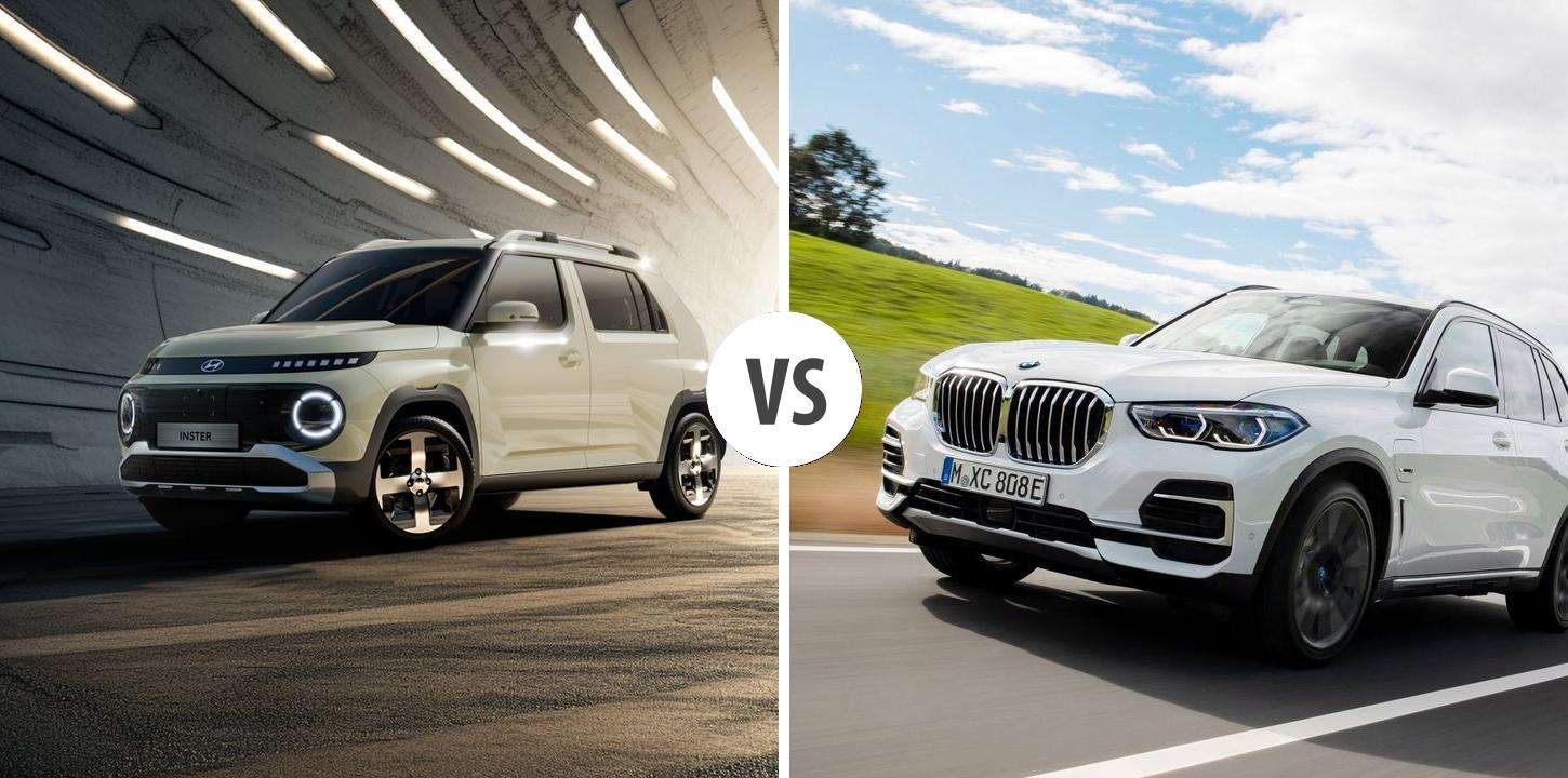 Hyundai Inster VS BMW X5 – Vergleiche Preise, Leistung, Kofferraum ...