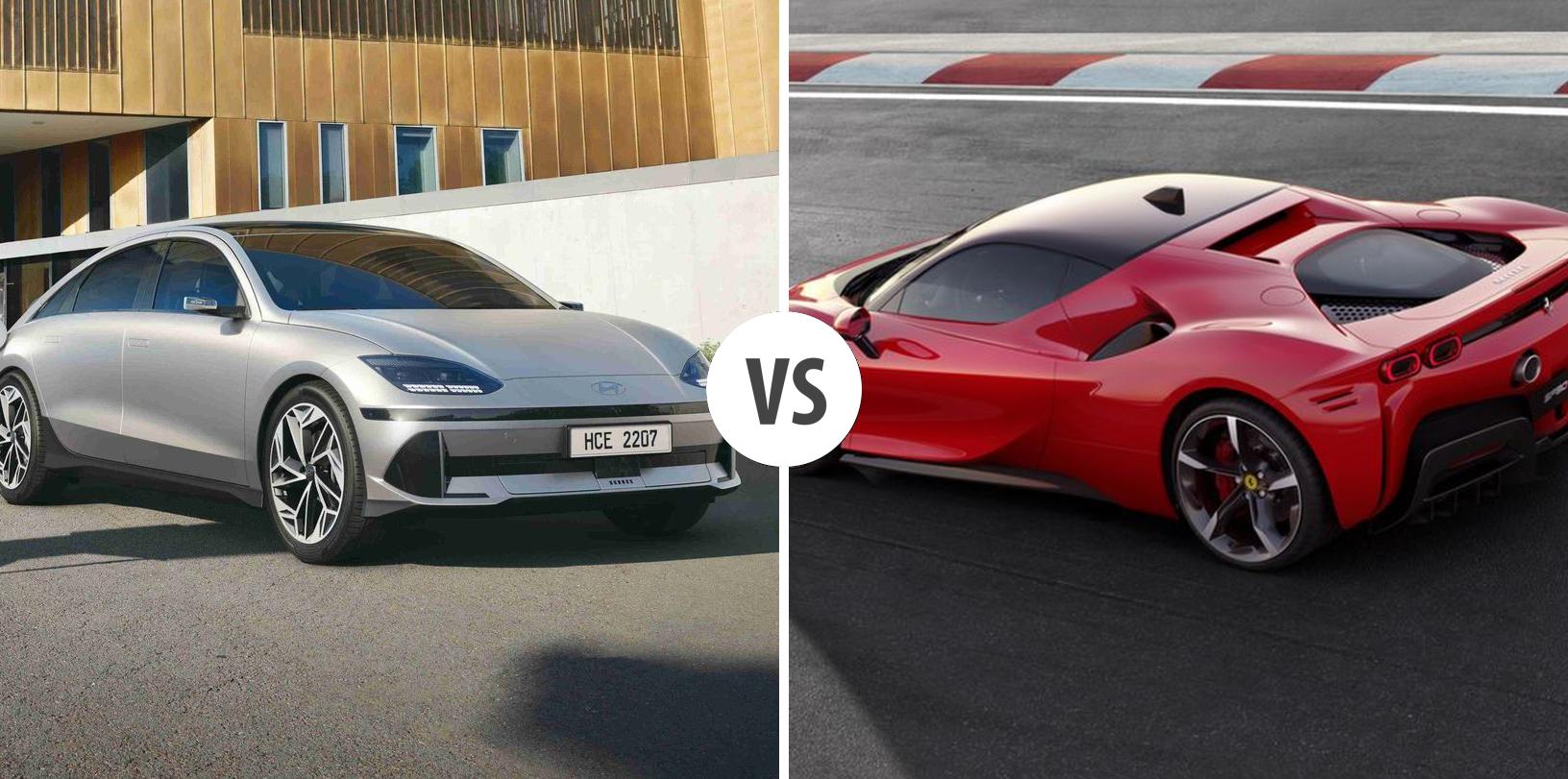 Hyundai IONIQ 6 VS Ferrari SF90 Coupe – Vergleiche Preise, Leistung ...