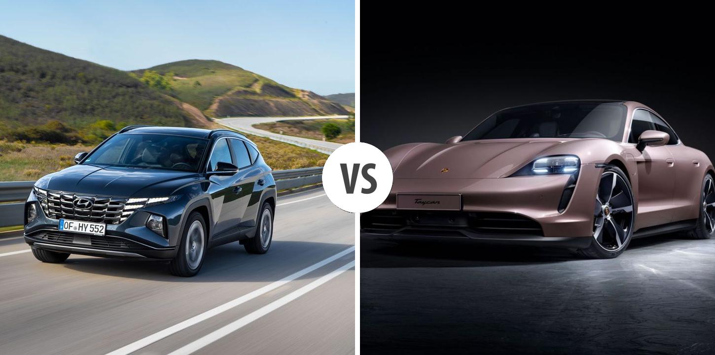 Hyundai Tucson VS Porsche Taycan Autovergleich | AUTOGOTT.DE
