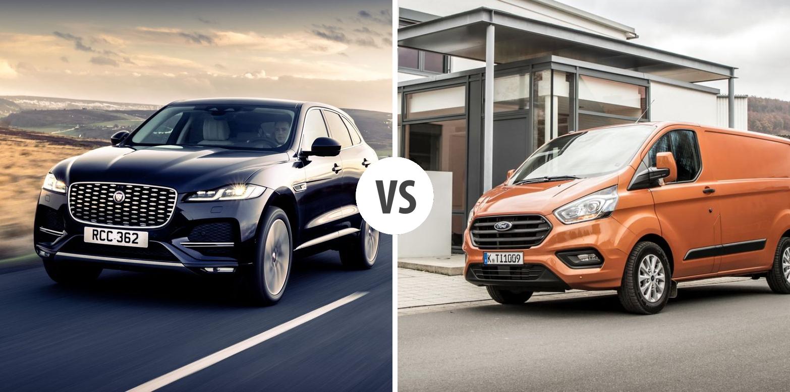 Jaguar F-PACE VS Ford Transit Custom Transporter – Vergleiche Preise ...