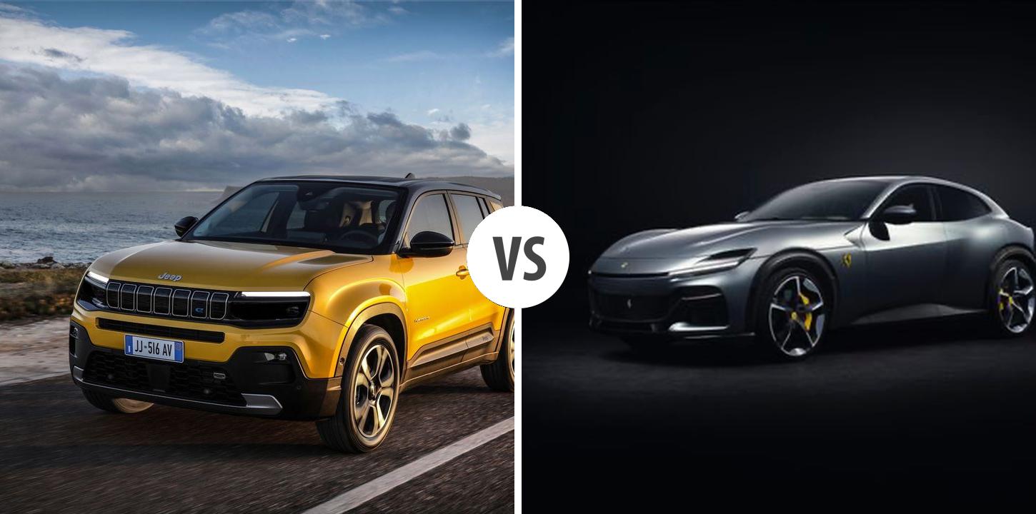 Jeep Avenger Electric VS Ferrari Purosangue – Vergleiche Preise ...