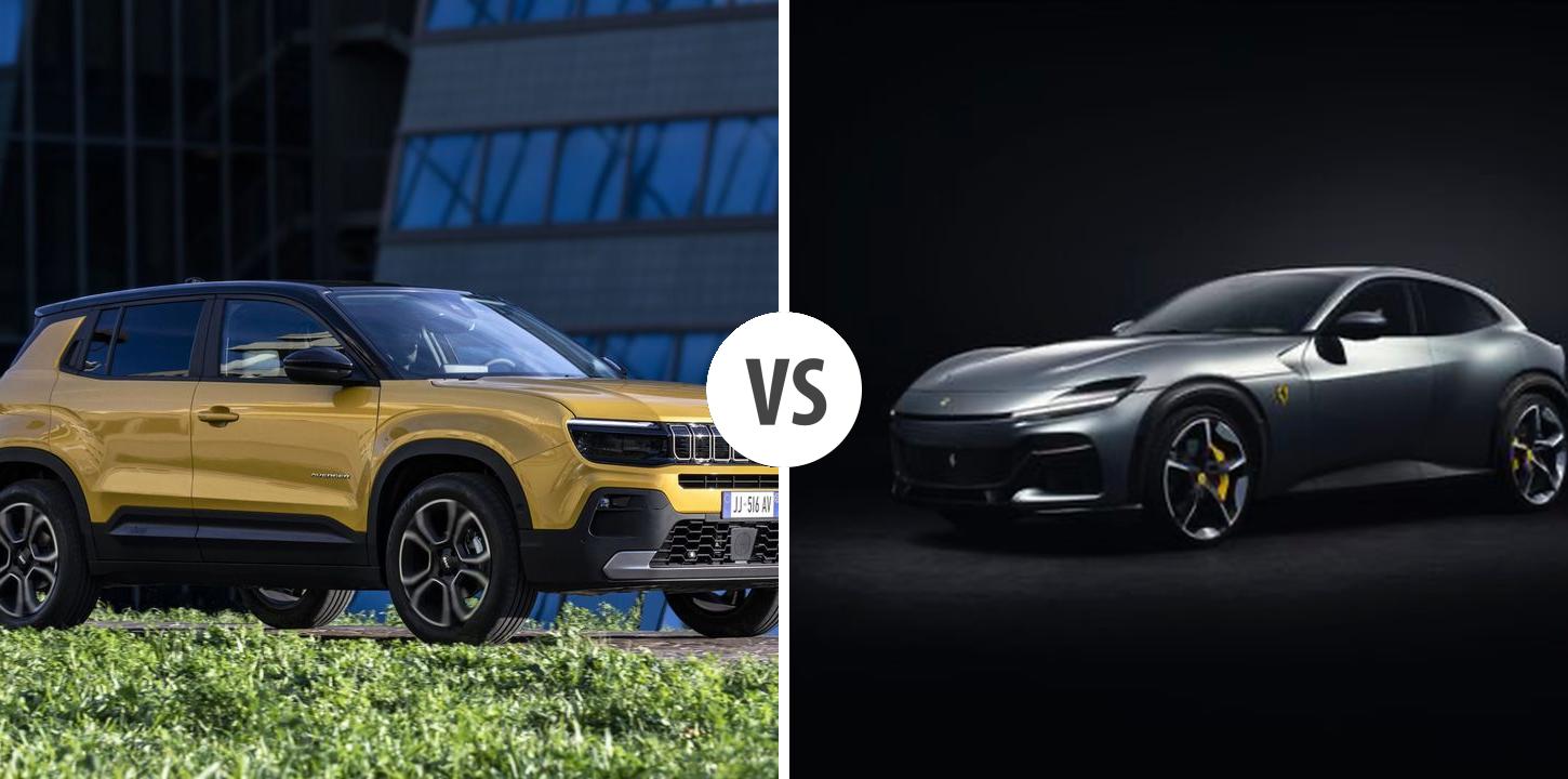 Jeep Avenger VS Ferrari Purosangue – Vergleiche Preise, Leistung ...