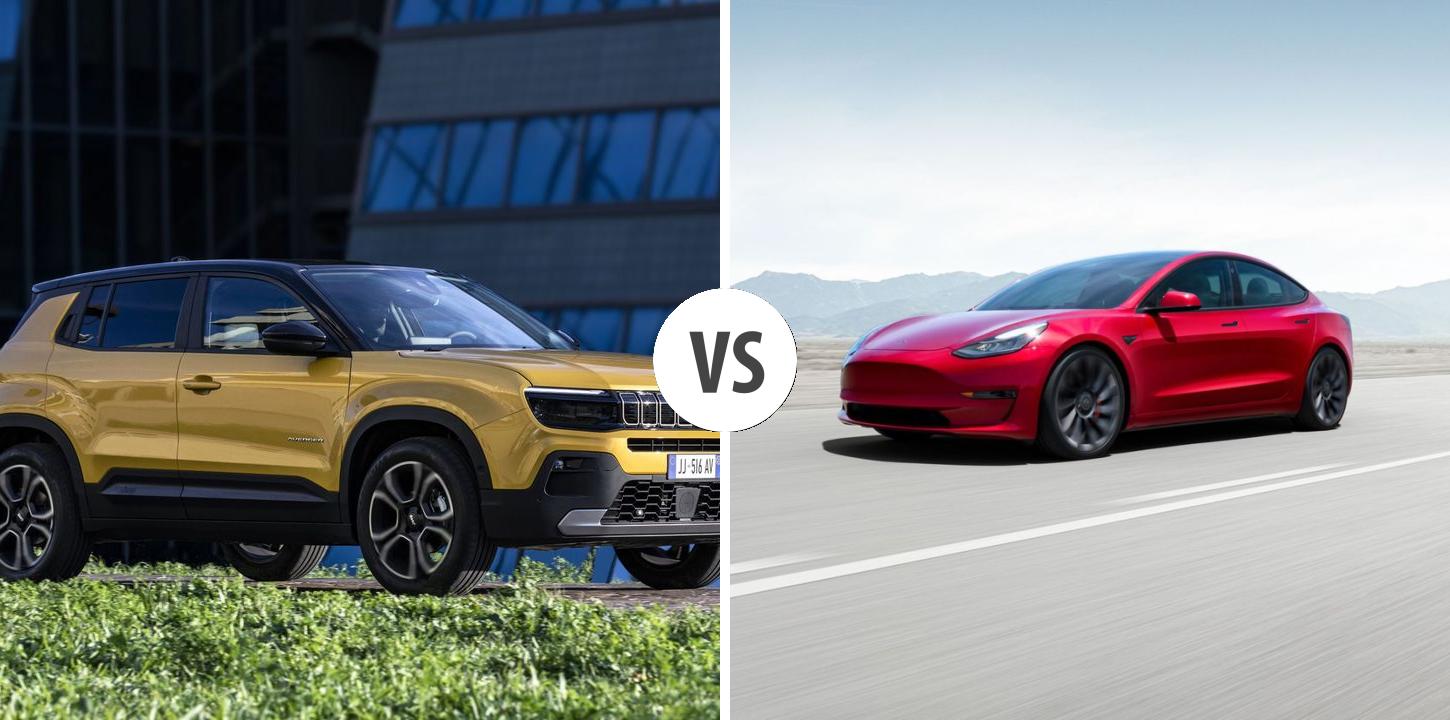 Jeep Avenger VS TESLA Model 3 – Vergleiche Preise, Leistung, Kofferraum ...