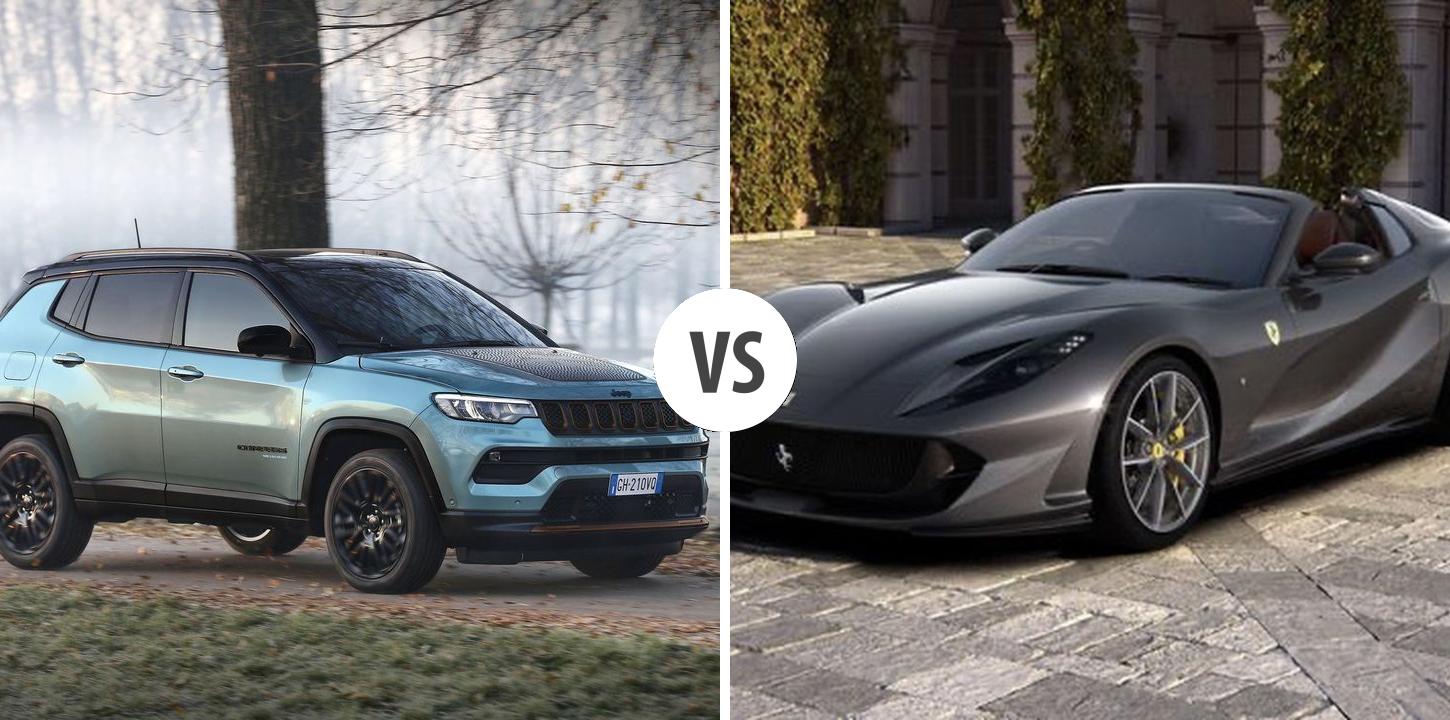 Jeep Compass VS Ferrari 812 Roadster Autovergleich | AUTOGOTT.DE