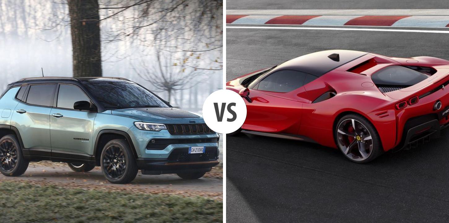 Jeep Compass VS Ferrari SF90 Coupe – Vergleiche Preise, Leistung ...