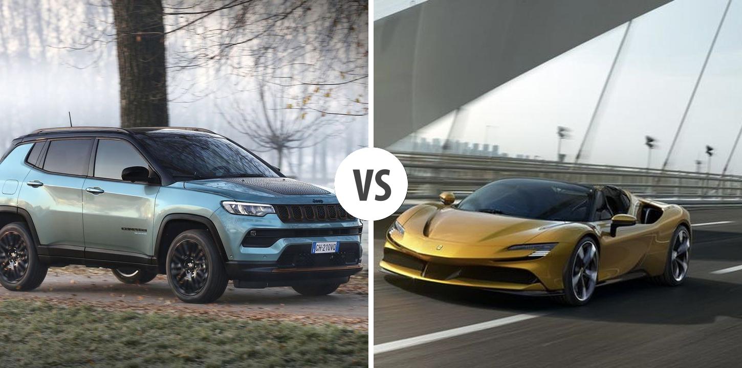 Jeep Compass VS Ferrari SF90 Roadster – Vergleiche Preise, Leistung ...