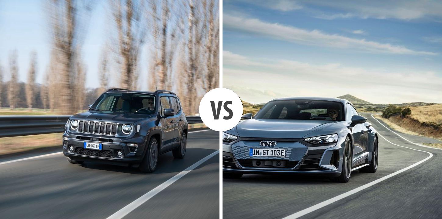 Jeep Renegade VS Audi e-tron GT Autovergleich | AUTOGOTT.DE