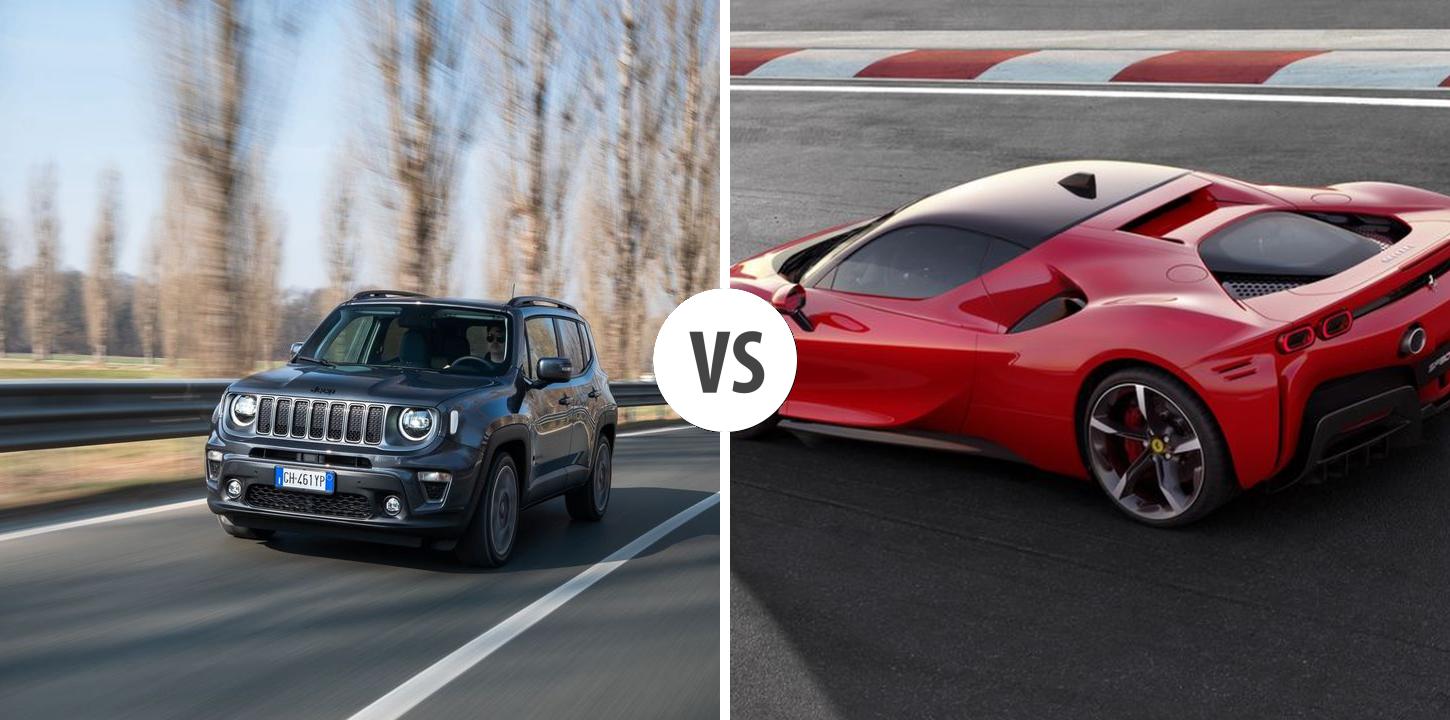 Jeep Renegade VS Ferrari SF90 Coupe – Vergleiche Preise, Leistung ...