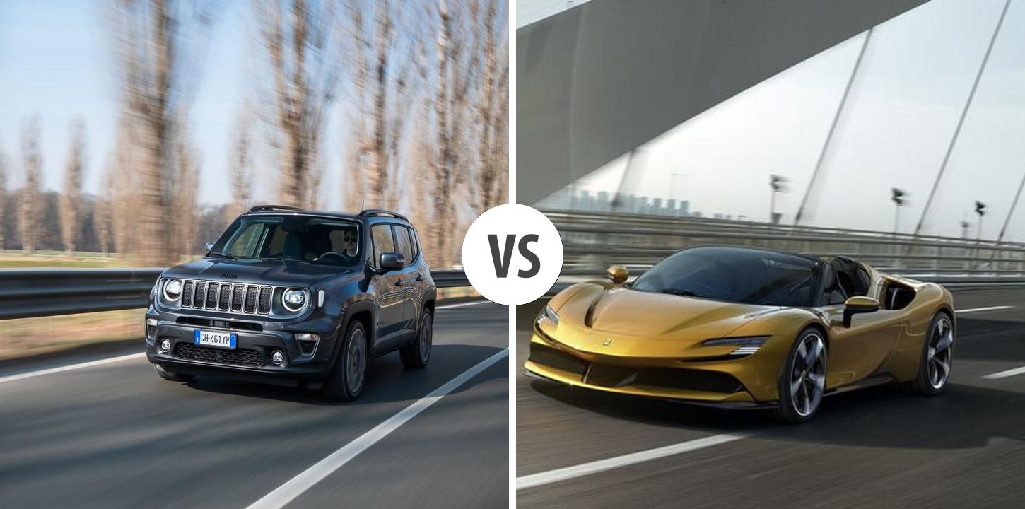 Jeep Renegade VS Ferrari SF90 Roadster – Vergleiche Preise, Leistung ...