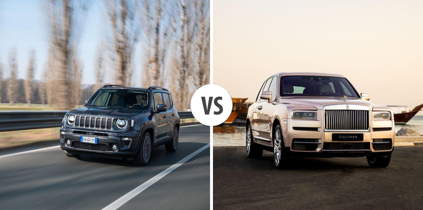 Jeep Renegade VS Rolls-Royce Cullinan – Vergleiche Preise, Leistung ...