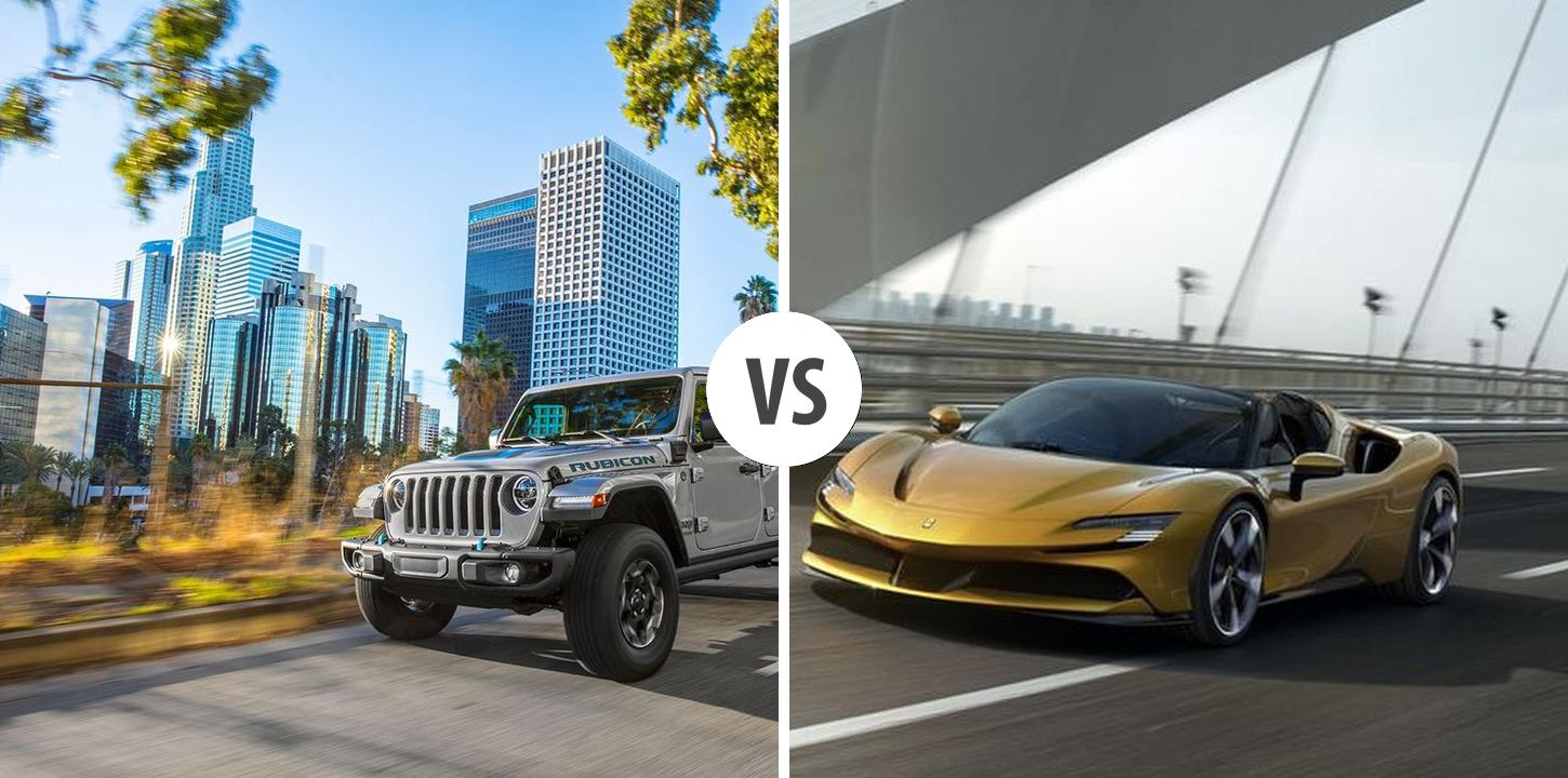 Jeep Wrangler VS Ferrari SF90 Roadster Autovergleich | AUTOGOTT.DE