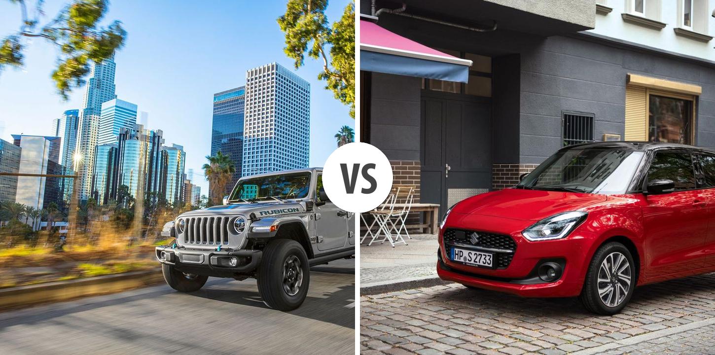 Jeep Wrangler VS Suzuki Swift – Vergleiche Preise, Leistung, Kofferraum ...