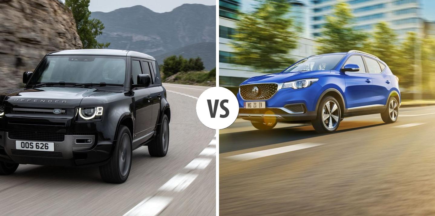 Land Rover Defender VS MG ZS – Vergleiche Preise, Leistung, Kofferraum ...