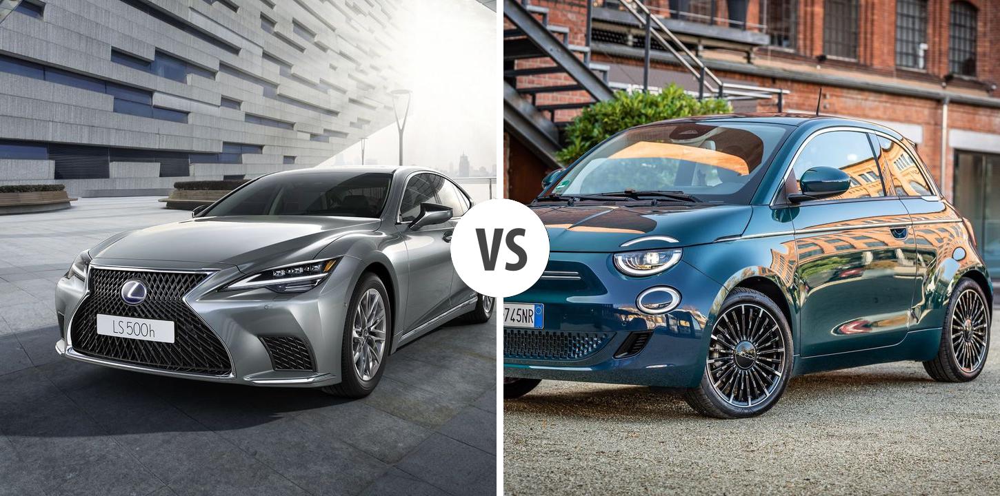 Lexus LS VS FIAT 500 Elektro – Vergleiche Preise, Leistung, Kofferraum ...
