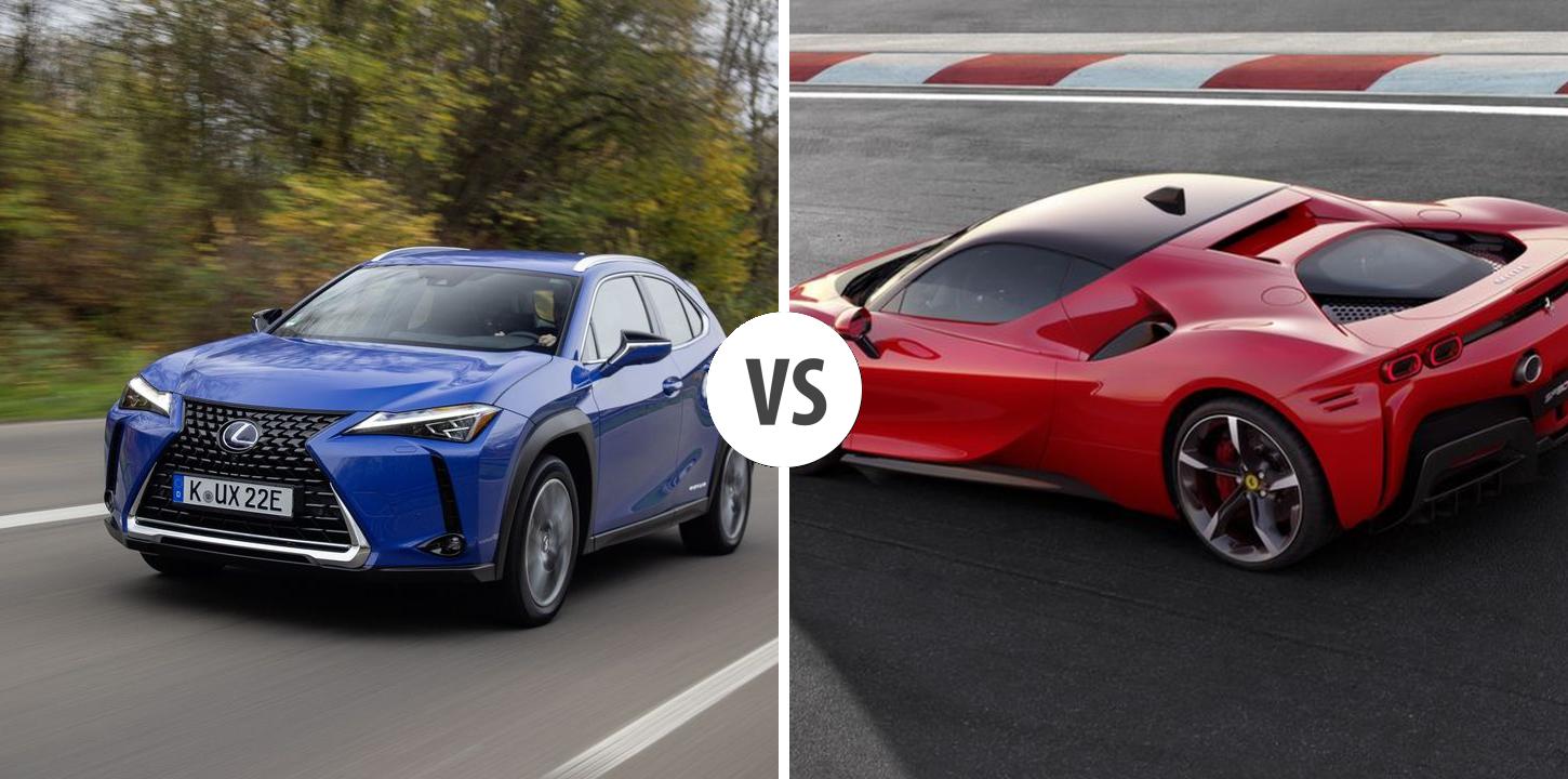 Lexus UX Elektro VS Ferrari SF90 Coupe – Vergleiche Preise, Leistung ...