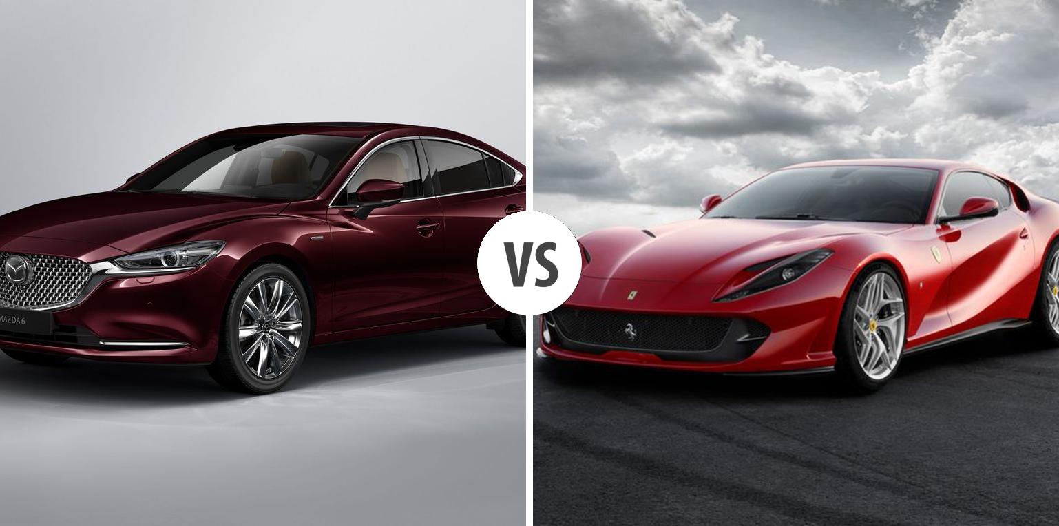 Mazda 6 4-Türer VS Ferrari 812 Coupe Autovergleich | AUTOGOTT.DE