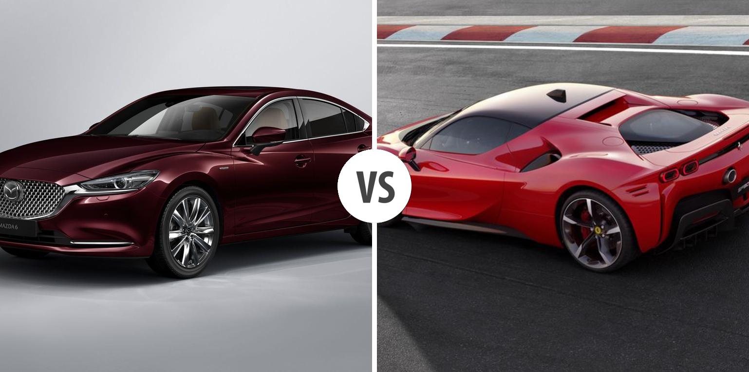 Mazda 6 4-Türer VS Ferrari SF90 Coupe – Vergleiche Preise, Leistung ...