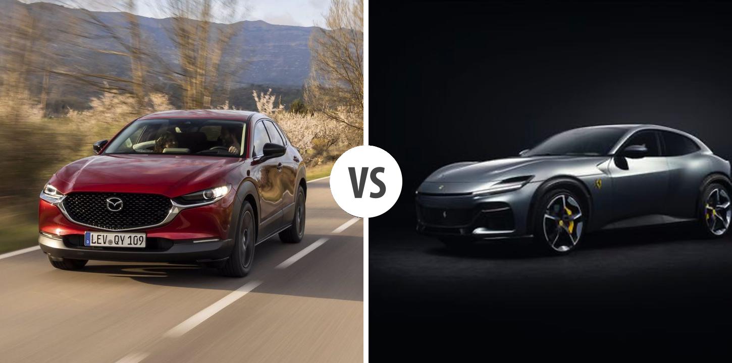 Mazda CX-30 VS Ferrari Purosangue – Vergleiche Preise, Leistung ...