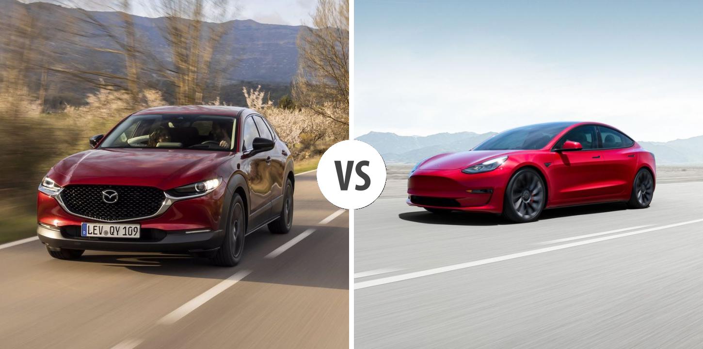 Mazda CX-30 VS TESLA Model 3 – Vergleiche Preise, Leistung, Kofferraum ...