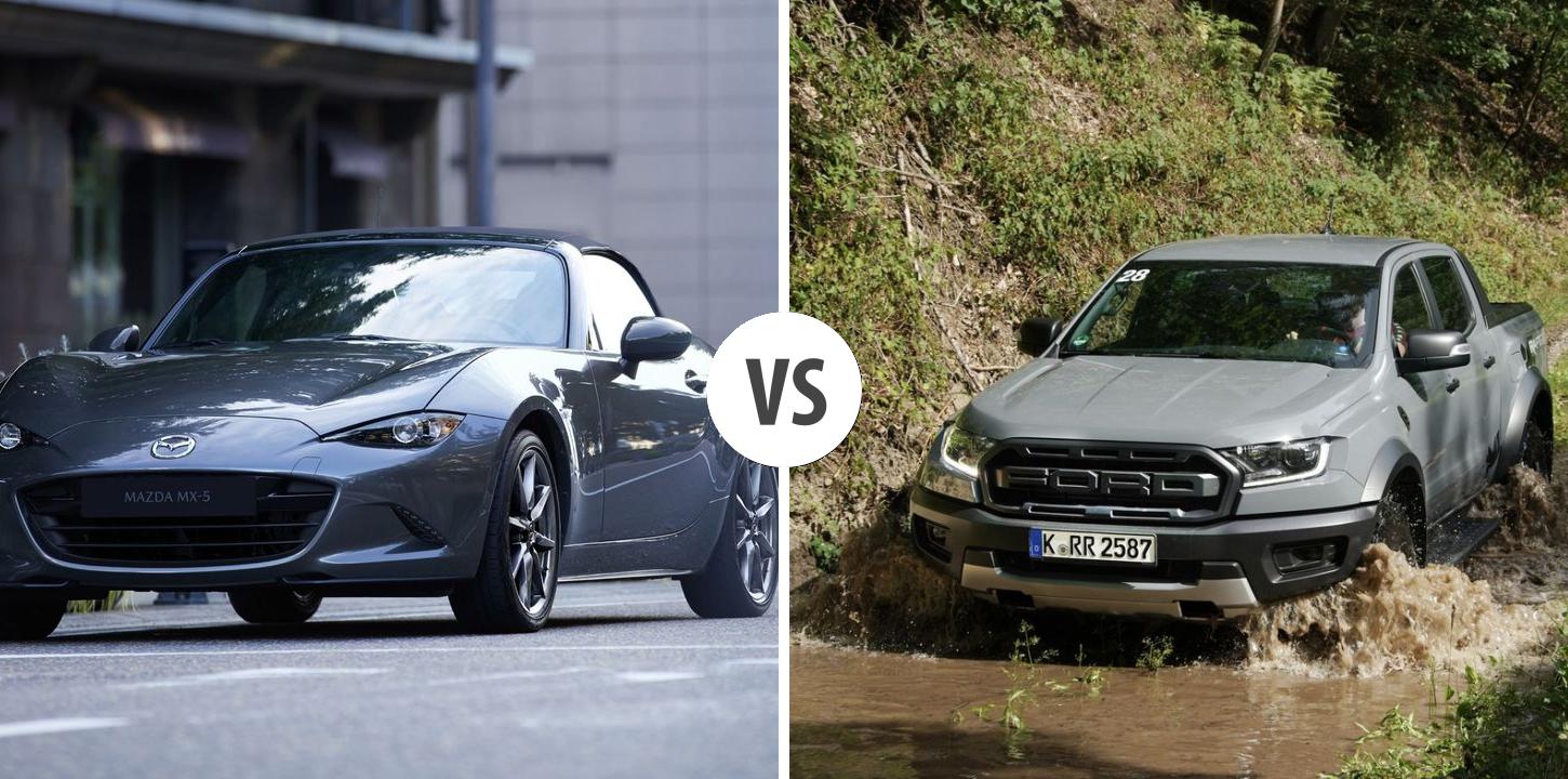 Mazda MX-5 VS Ford Ranger – Vergleiche Preise, Leistung, Kofferraum ...