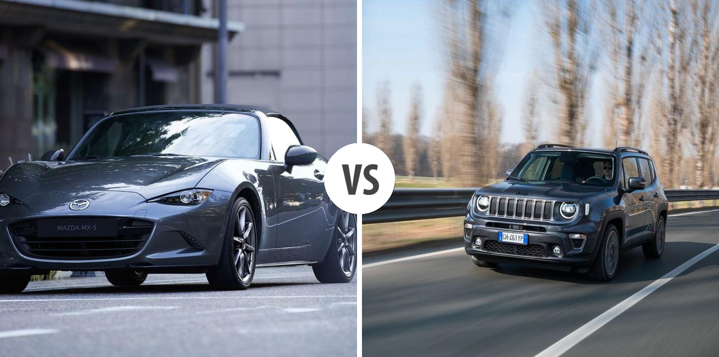 Mazda MX-5 VS Jeep Renegade – Vergleiche Preise, Leistung, Kofferraum ...