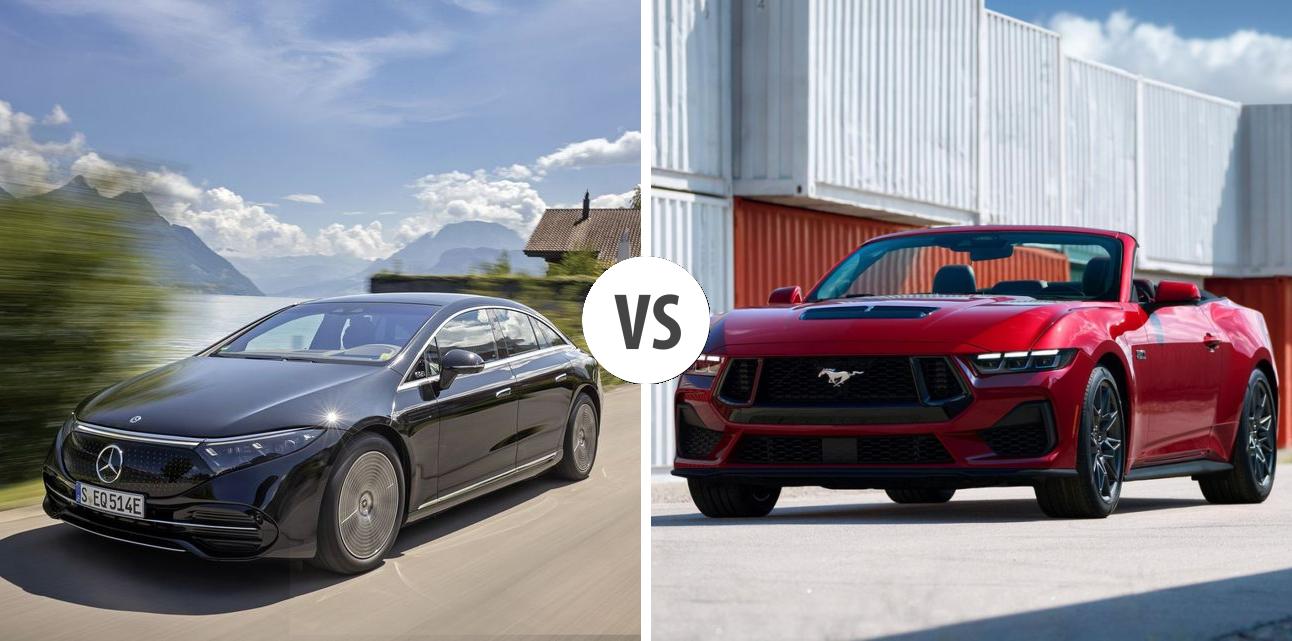 Mercedes EQS Limousine VS Ford Mustang Convertible – Vergleiche Preise ...