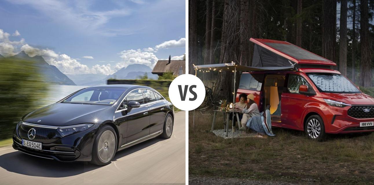 Mercedes EQS Limousine VS Ford Transit Custom Wohnmobil – Vergleiche ...