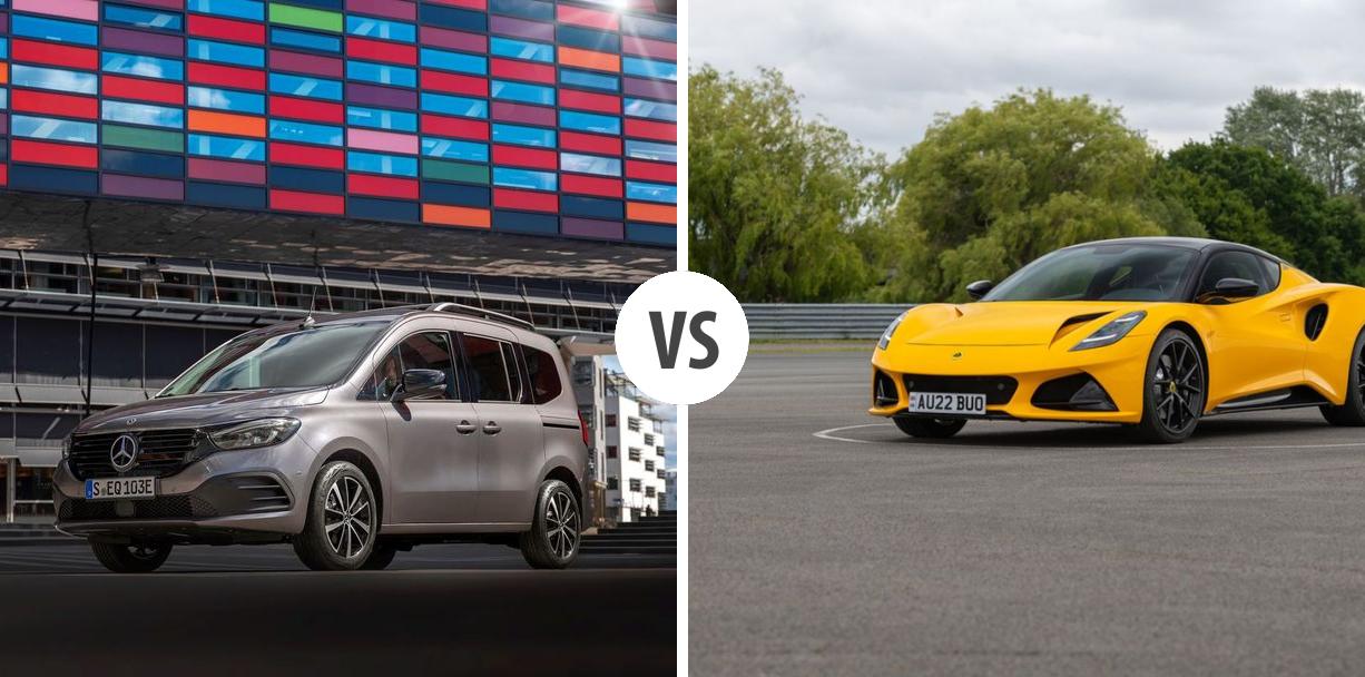 Mercedes EQT VS Lotus Emira – Vergleiche Preise, Leistung, Kofferraum ...