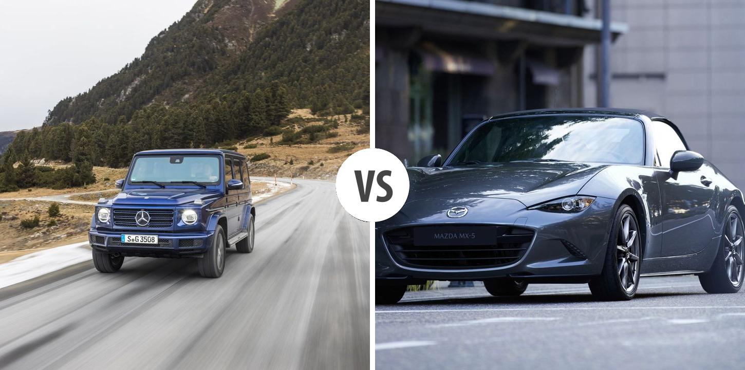 Mercedes G-Klasse VS Mazda MX-5 – Vergleiche Preise, Leistung ...
