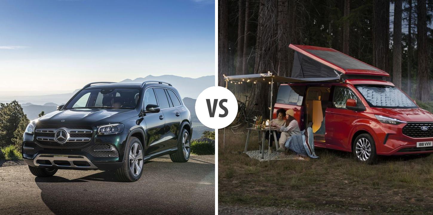 Mercedes GLS VS Ford Transit Custom Wohnmobil – Vergleiche Preise ...