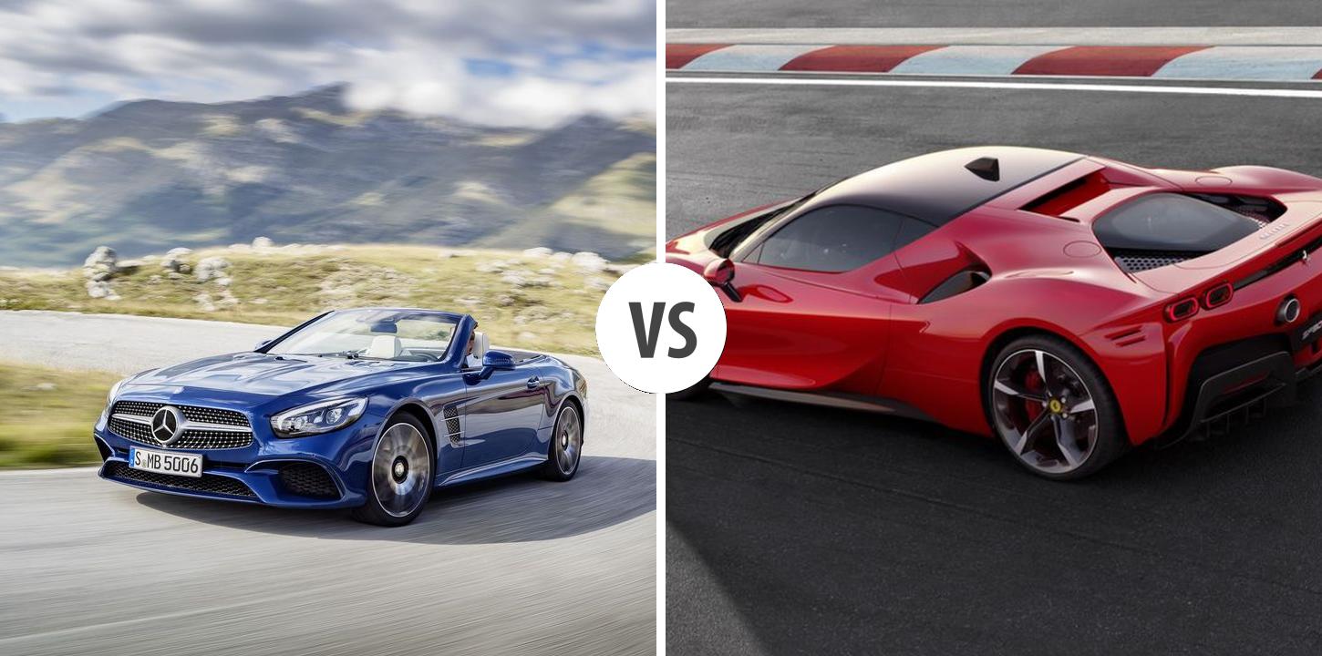 Mercedes SL VS Ferrari SF90 Coupe – Vergleiche Preise, Leistung ...