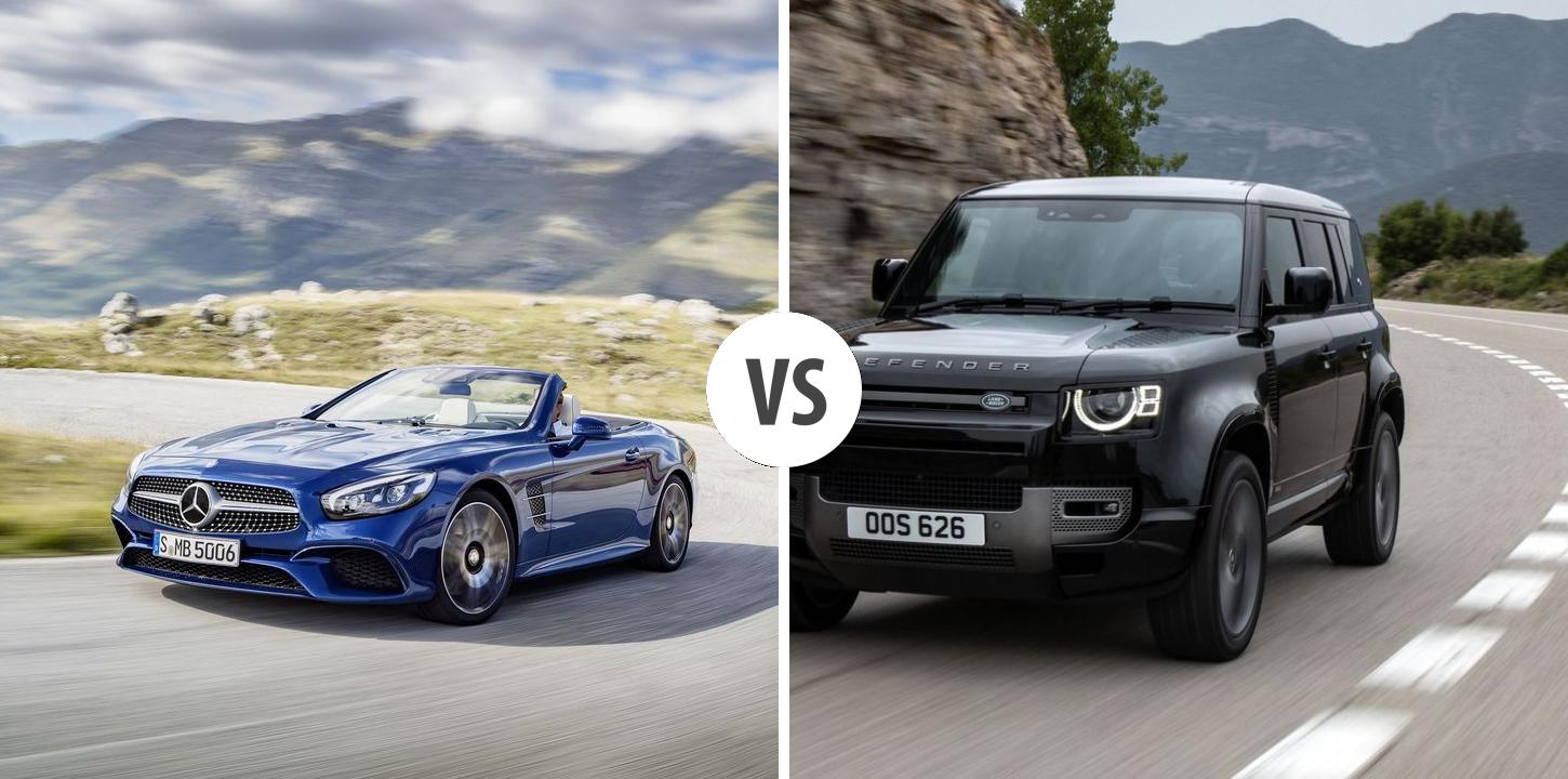 Mercedes SL VS Land Rover Defender – Vergleiche Preise, Leistung ...