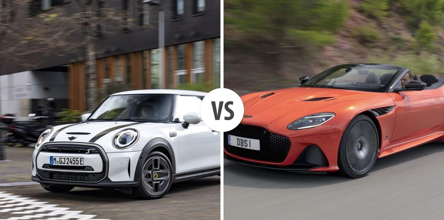 Mini Cooper Electric VS Aston Martin DBS Superleggera Cabrio ...