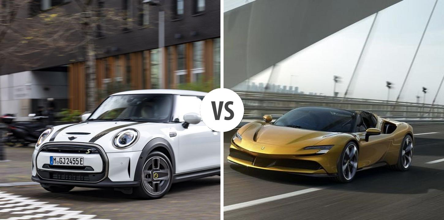Mini Cooper Electric VS Ferrari SF90 Roadster – Vergleiche Preise ...