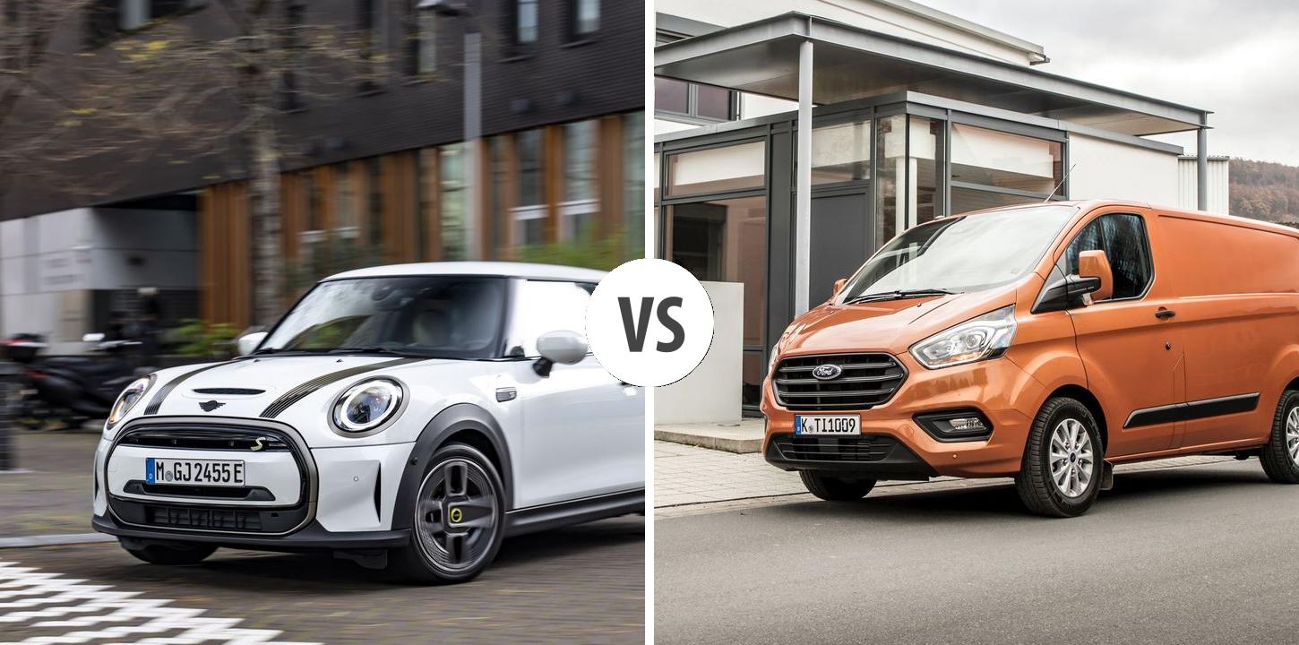 Mini Cooper Electric VS Ford Transit Custom Transporter Autovergleich ...