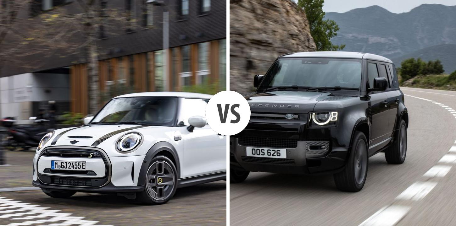 Mini Cooper Electric VS Land Rover Defender Autovergleich | AUTOGOTT.DE