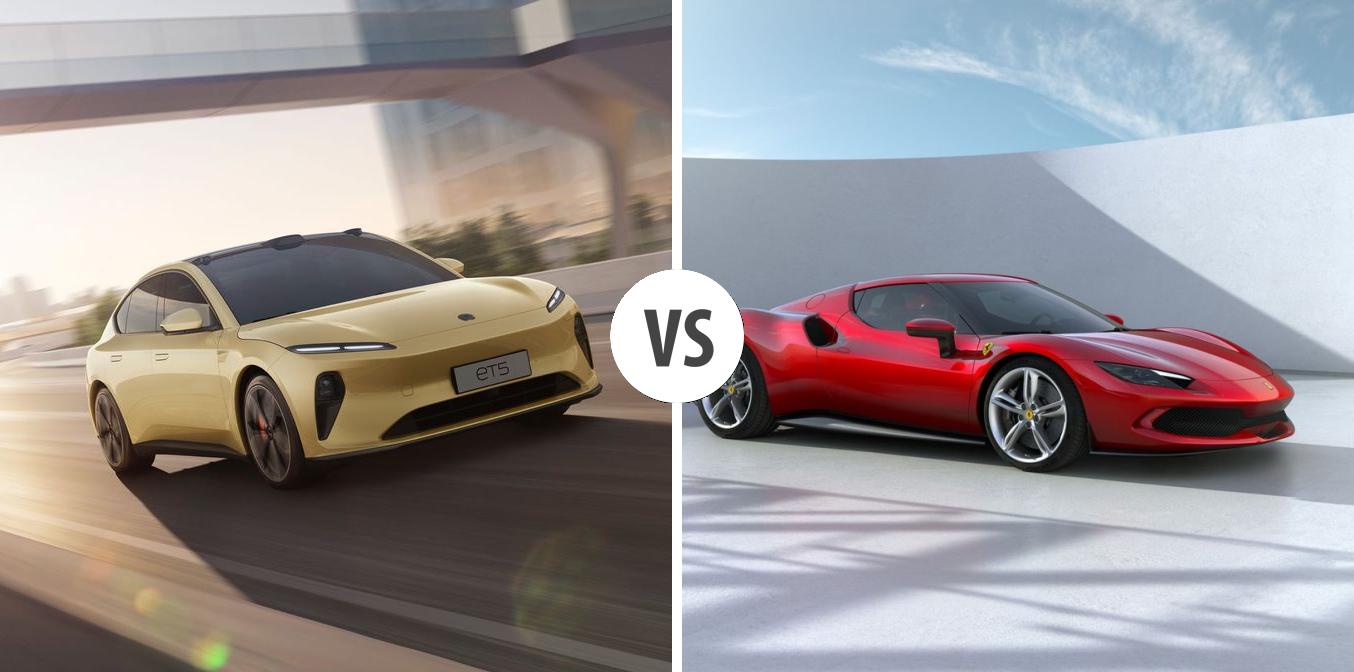 Nio ET5 VS Ferrari 296 Coupé – Vergleiche Preise, Leistung, Kofferraum & Ausstattungen | AUTOGOTT.DE