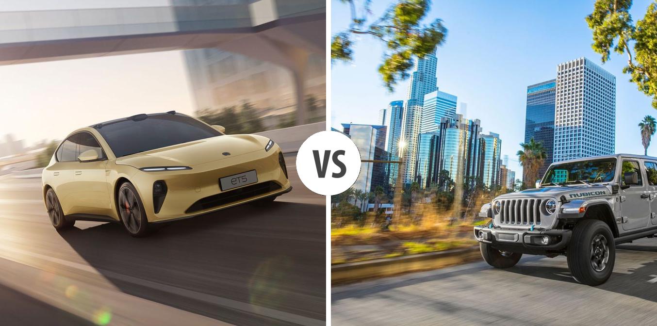 Nio ET5 VS Jeep Wrangler – Vergleiche Preise, Leistung, Kofferraum & Ausstattungen | AUTOGOTT.DE