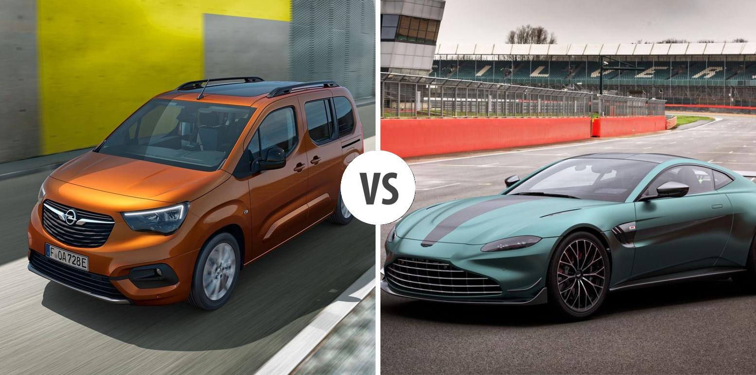 Opel Combo Life Electric MPV VS Aston Martin Vantage Sport Coupe ...