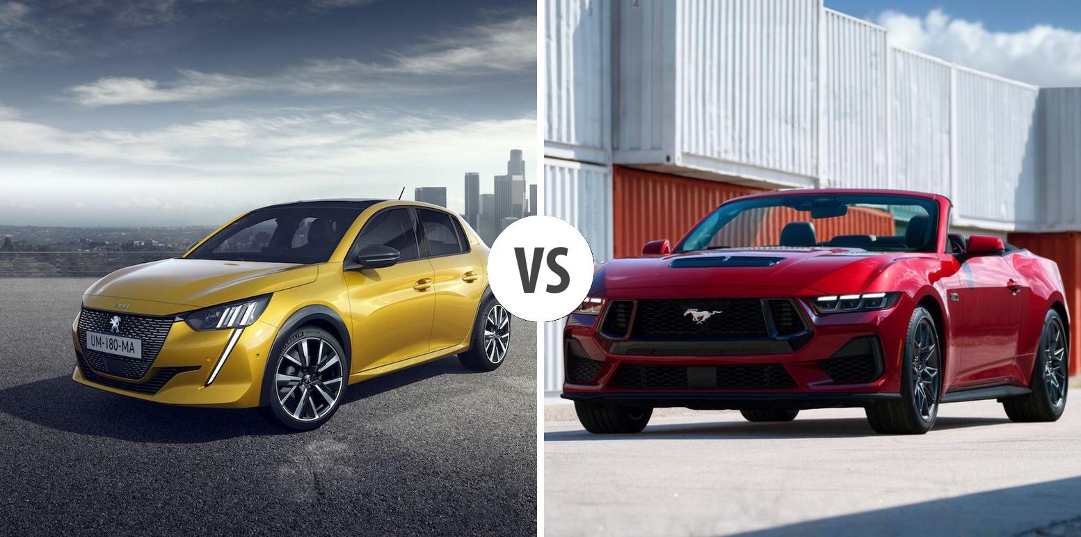 Peugeot 208 VS Ford Mustang Convertible – Vergleiche Preise, Leistung ...