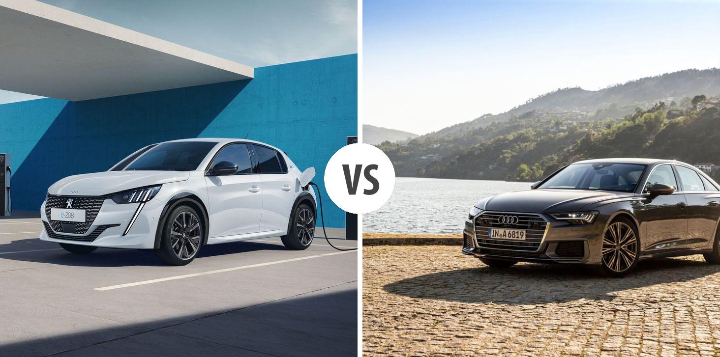 Peugeot e-208 VS Audi A6 Limousine – Vergleiche Preise, Leistung ...