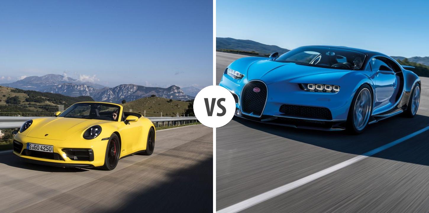 Porsche 911 Cabriolet VS Bugatti Chiron Autovergleich | AUTOGOTT.DE