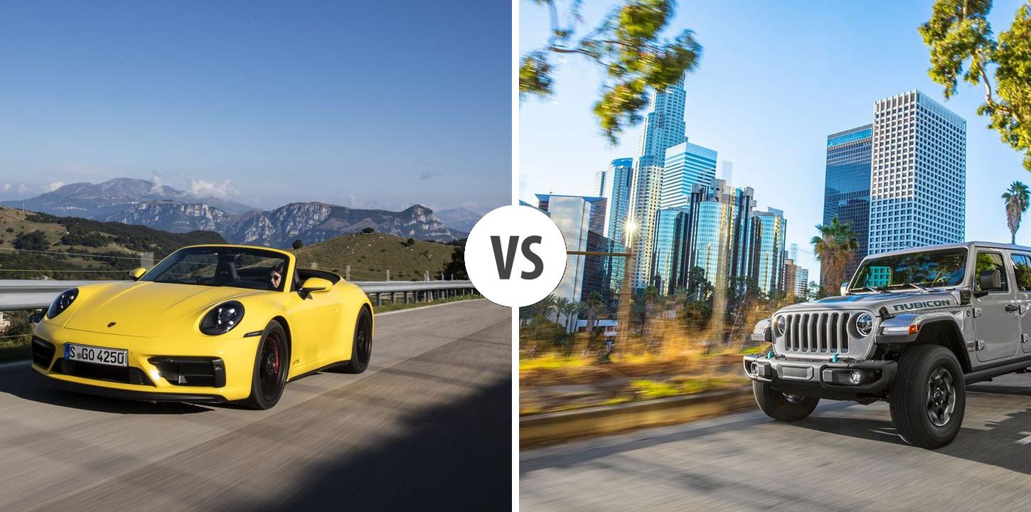 Porsche 911 Cabriolet VS Jeep Wrangler – Vergleiche Preise, Leistung ...