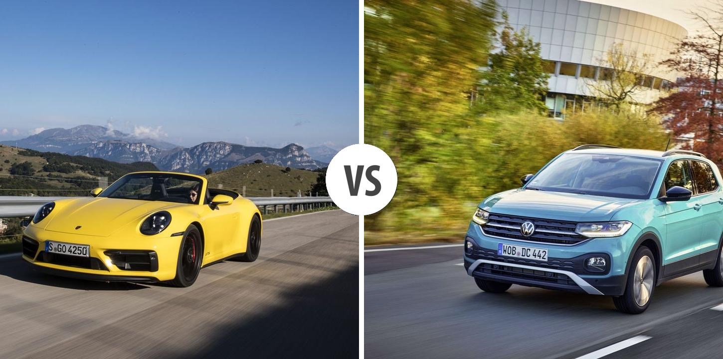 Porsche 911 Cabriolet VS Volkswagen T-Cross – Vergleiche Preise ...