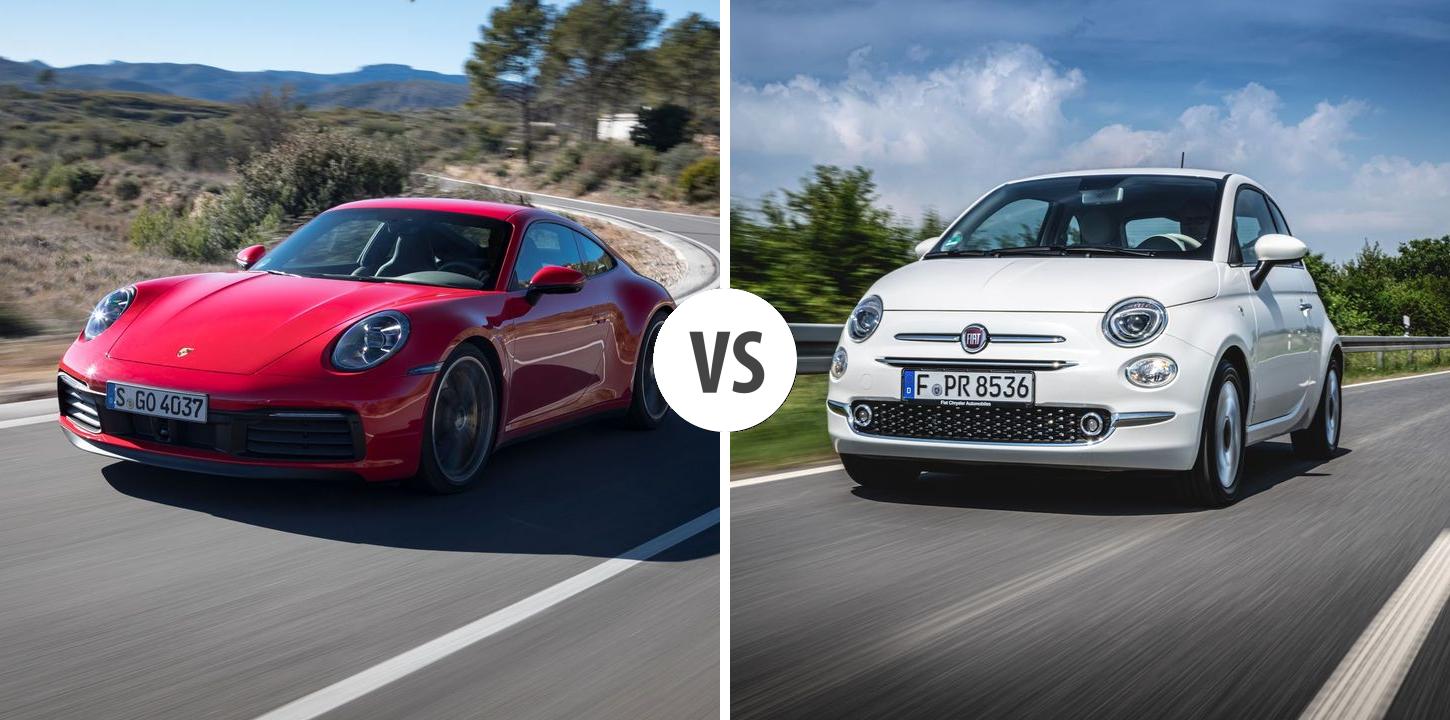 Porsche 911 Coupé VS FIAT 500 – Vergleiche Preise, Leistung, Kofferraum ...