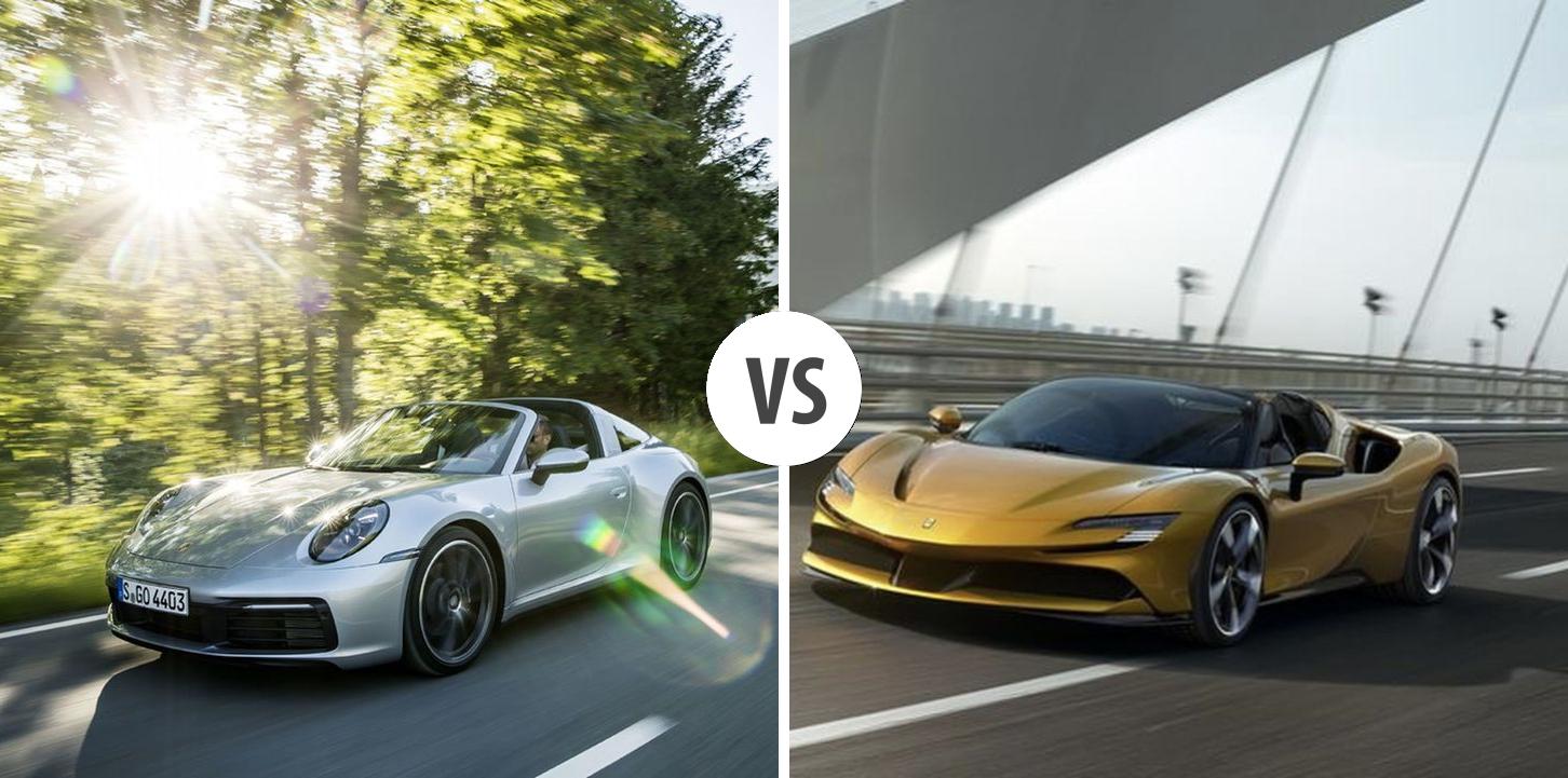 Porsche 911 Targa VS Ferrari SF90 Roadster – Vergleiche Preise ...